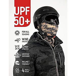 GOT Sports UPF 50+ Balaclava Ski Mask - Windproof Balaclava for Cold Weather Men Women - Snowboard, Motorcycle Sheisty Mask (Digi Mud)