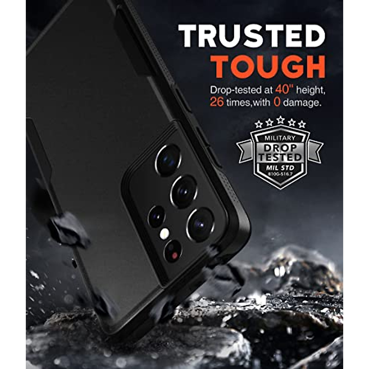 NALLOT for Samsung Galaxy S23 Ultra Case, [2 Layer Structure Protection] [Military Grade Anti-Drop] Lightweight Shockproof Protective Phone Case for Galaxy S23 Ultra 5G 6.8 inch' 2023-Black