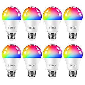 OHLUX Smart WiFi Light Bulbs, 900LM 10W (100W Equivalent) Compatible with Alexa Google Home Siri, WiFi Color Changing LED Light Bulbs, 16 Million DIY RGB Light Bulbs, A19 E26 8Pack