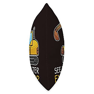 See You Later Excavator Fun Kids Toddler Excavator Construction Quote Throw Pillow, 16x16, Multicolor