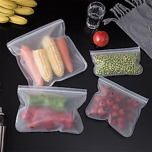 12 Pack Reusable Food Storage Bags Silicone Ziplock Bags Stasher Bag Leakproof Storage Bags for Marinate Food & Fruit Cereal Sandwich Meal Prep Travel Items Home Organization Storage