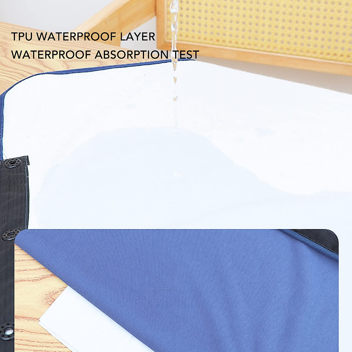 Adult Wearable Incontinence Mattress, Urine Skirt Cotton Cloth Wearable Incontinence Bed Pads Elderly Care Wearable Diaper Pad for Adults Elderly Children Dark Blue Button Type (L)