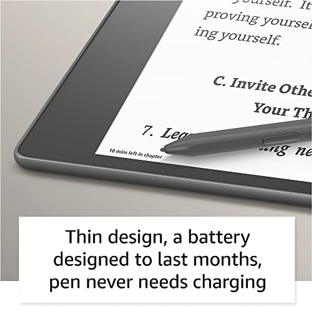 Introducing Kindle Scribe (64 GB), the first Kindle for reading and writing, with a 10.2” 300 ppi Paperwhite display, includes Premium Pen