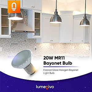 lumenivo Elevator Bulb MR11 Fixture 12V 20 Watt Replacement Bulb Frosted Glass Halogen Bayonet Light Bulb (BA15D) - Can Be Used to Replace a 6435 Phillips Halogen Reflector Lamp 12V 20W - 1 Pack