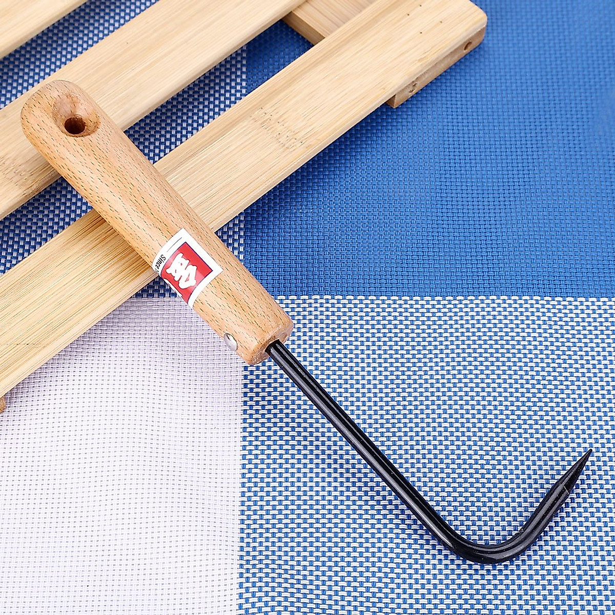 Bonsai Root Hook, Handle Weeder Garden Weeding Digging Cultivator Weed Remover Tool Single-Claw for Home Outdoor Garden