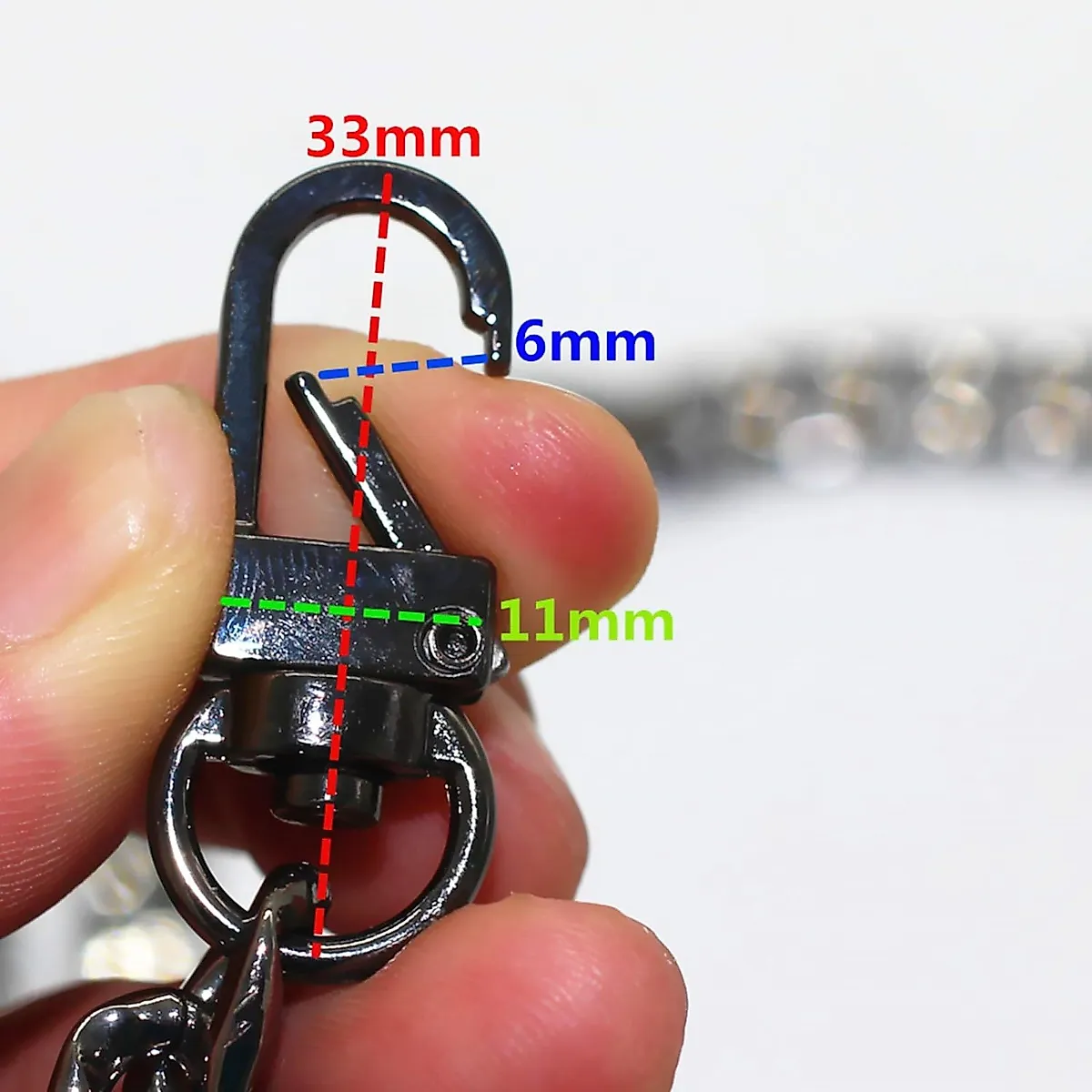 Model Worker DIY Iron Flat Chain Strap Handbag Chains Purse Chain Straps Shoulder Cross Body Replacement Straps with Metal Buckles (47", Gun-Black)