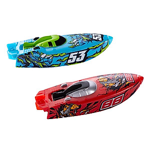 Micro Boats Wave 3 Dino Racers Series 3 by ZURU (2 Pack) Fully Motorized, Self-Steering Micro Toy Boat 25306 Multicolor