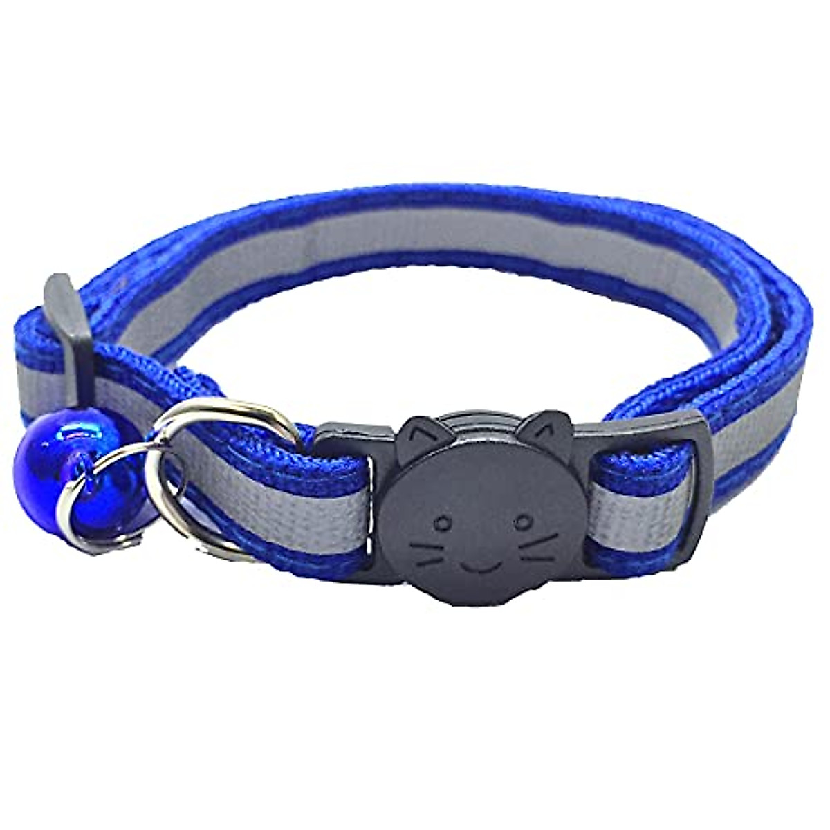PACCOMFET FUNPET 6 Pcs Breakaway Cat Collar with Reflective Nylon Strip and Bell, Safe and Durable