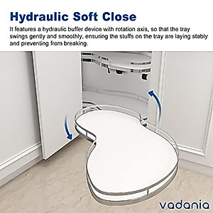 VADANIA Right Swing Pull Out Organizer for 36" Blind Corner Kitchen Cabinet, 2 Tiers Swing Tray, Soft Close, Right Handed Open