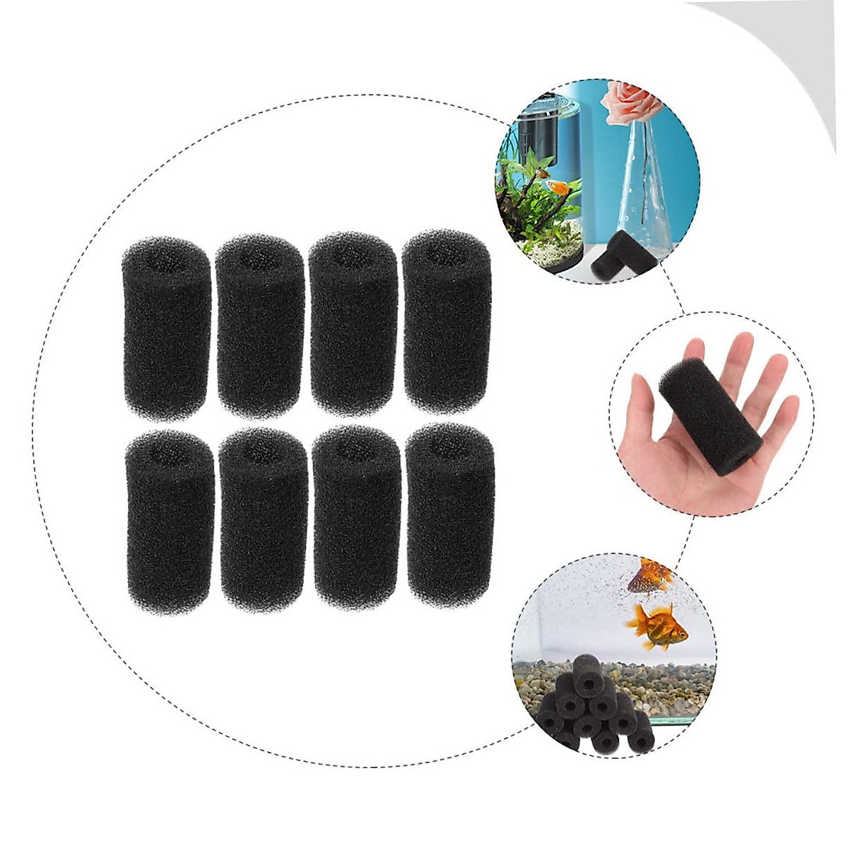 Mipcase 32 Pcs Filter Cotton Biochemical Water Filter Pool Scrubber Pre Filter Sponge Aquarium Filter Protector Pool Sweep Aquarium Filter Sponge Pool Pad Fish Front 304 Network Tank