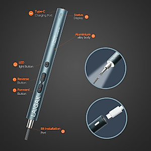 LAIGAK 62-in-1 Electric Precision Power Screwdriver Set, 48 Magnetic Bits, Aluminum Rechargeable Portable Cordless Magnetic Repair Tool Kit for Phone Camera Laptop Watch