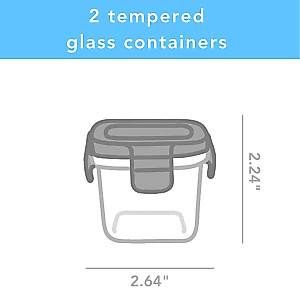 Wean Cube Glass Food Storage Raspberry Carrot Combo - Pack of 2 x 4 oz square containers Pink & Orange