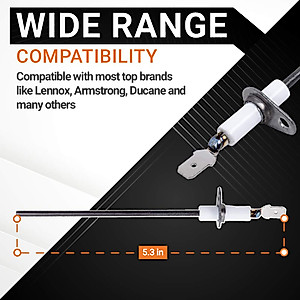 BlueStars Ultra Durable 52W29 Furnace Flame Sensor Replacement Part - Exact Fit for Lennox, Armstrong & Ducane Furnaces - Replaces 52W2901 LB47940A 31L71 31L7101