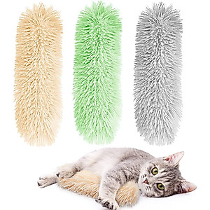 Dorakitten Cat Catnip Toys for Indoor Kitten: 3 Pcs Soft and Resistant Pillows Toy - Interactive Cat Kicker Toy with Catmint and Crinkle Plush Cat Chew Teething Clean Toy for Small Cats (Green)