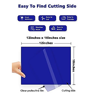 YUITCE Blue Heat Transfer Vinyl Bundle - 16 Pack 12" x 10" Blue Heat Transfer Vinyl T-Shirt, HTV Blue Iron on Vinyl for Cricut & Cameo, Heat Press Machine, HTV Vinyl Easy to Cut & Weed