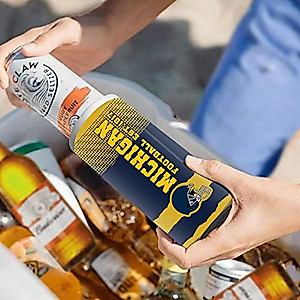 Michigan Slim Can Cooler Double Walled Insulated Stainless Steel Vacuum Beverage Can Cooler Insulator for 12oz Slim Beer, Soda, and More