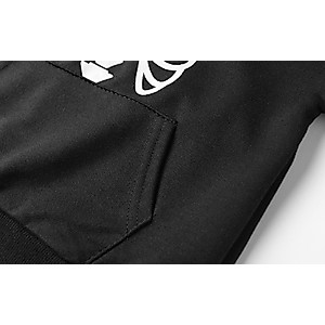 Mud Kingdom Little Boys Halloween Hooded Sweatshirt Cute Pumpkin Ghostface Hoodie Scary Skeleton Pullover Black Skeleton Size 5