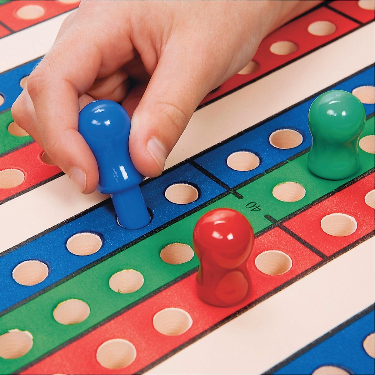 S&S Worldwide Jumbo 34" Long Foam Cribbage Board. 2-Piece Board Locks Together to Form a Huge 34" x 14-1/5" x 1" Thick 3 Track Board. Includes 12 Easy to Grasp Pegs. Perfect for Seniors.