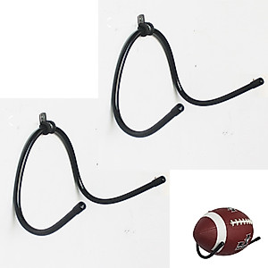 YYST Football Wall Mount Football Wall Rack Holder Display Storage Rack Black-No Ball Included