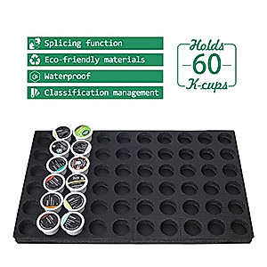 wobivcs Coffee Pod holder DIY Size Organizer 60 Compatible Tray Drawer Holds with Keurig K-Cup
