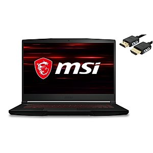 MSI 2023 Newest GF63 Thin Gaming 15 Laptop, 15.6" FHD IPS Display, 11th Gen Intel i5-11400H, 32GB RAM, 1TB SSD, GeForce RTX 3050 4GB, Win11, HDMI Cable