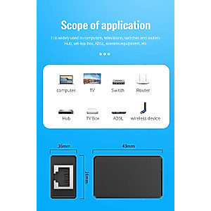 RJ45 Network Coupler, Ethernet Connectors, Ethernet Cable Extender Connector, Outdoor Arrester Protection Network Cable Extension Adapter - Female to Female (2 Pack)