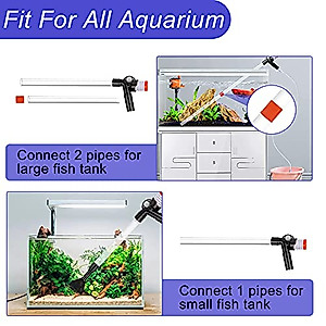 Hachtecpet Aquarium Gravel Vacuum Cleaner: Quick Fish Tank Siphon Cleaning with Algae Scrapers Air-Pressing Button Water Changer kit for Water Changing | Sand Cleaner