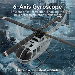 Remote Control Helicopter,4CH RC Helicopter RTF with Aileronless Design and 6-Axis Gyro, Modularized Battery, One-Key Takeoff/Landing, Altitude Hold, for Adults Gift