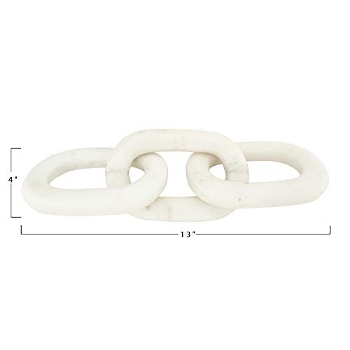 Creative Co-Op 13" L Decorative Marble Figurine Chain Link, White (AH1041)