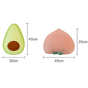 Skyseen Peach Shaped Pillow & Creative Fruit Cushion & Vivid Plush Stuffed Pillow 17.7"