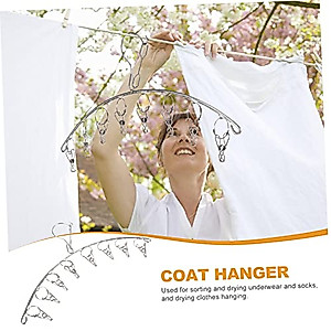 CAXUSD Multi Clip Drying Rack Foldable Drying Rack Folding Drying Rack Metal s Hooks 2pcs Laundry Drying Rack Closet Storage Organizer Stainless Steel Drip Hanger Socks Clips Socks Rack