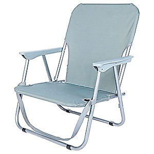 YSSOA Folding Beach Adults, Portable Heavy-Duty Chairs Made of High Strength 600D Oxford Fabric and Steel Frame for Outdoors, Camping, Picnic, BBQ, 1-Pack, Grey
