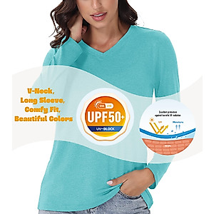 EKLENTSON Women Long Sleeve Workout Shirts UV Protection Shirt V-Neck Active Tops Casual Sports T-shirts Quick Dry Activewear Shirt Light Green