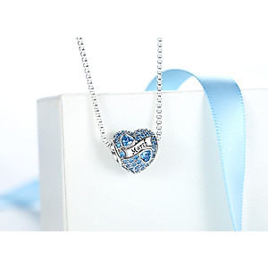 IBAGKE Birthstone Charms for European Bracelet 925 Sterling Silver Dangle Charm Beads Pendants for Bracelets Charms DIY Jewelry birthday Gift for Women (March Birthday Charms)