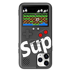 WODETIA Compatible with iPhone 13 / 13Pro / 13 Pro Max Game Console Case Retro Gameboy Case Color Screen Game Phone Case,Black,13pro max