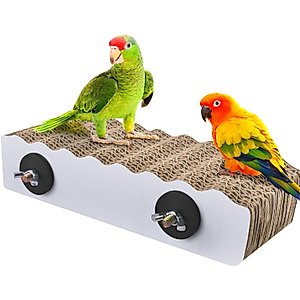 KATUMO Parrot Perch Parakeet Cage Stand Conure Platform Cockatiel Foraging Shredding Toys for Conure Cockatiel Lovebird Parrotlet Budgie Finches