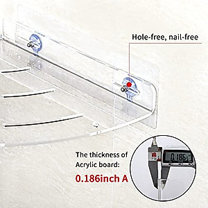 JINSHVEG Acrylic Corner Shower Caddy 2 Packs, Shower Caddy Shelf, Clear Bathroom Organizer Shelf Storage Wall Mounted, Adhesive No Drilling for Bathroom, Toilet, Kitchen and Dorm
