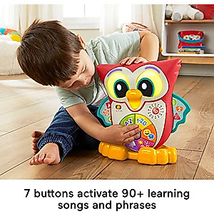 Fisher-Price Linkimals Toddler Learning Toy Light-Up & Learn Owl With Interactive Lights Music & Motion For Ages 18+ Months
