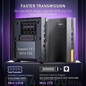 ACEMAGIC Mini PC i7-11800H(8C/16T, up to 4.6 GHz) Mini Computers, 16GB DDR4 512G NvMe SSD, Mini Desktop Computer Small PC Support 4K UHD Triple Display/WiFi 6/BT5.2 for Business/HTPC