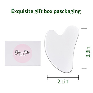 Biee Gua sha tool for face,natural jade gua sha stones,gua sha massage tool,Suitable for the face, neck, shoulders, arms, legs (WHITE)