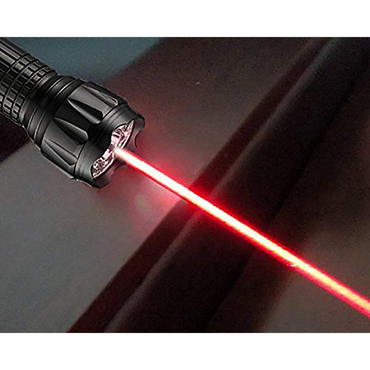 SAMLITE- LED Tactical Flashlight with 5 Options, Bright LED Light, Laser Pointer, UV Blacklight, Green Light and Magnetic Bottom - Water Resistant - (3 AAA Batteries Included)