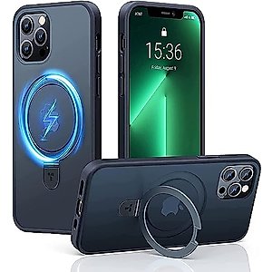 TORRAS Magnetic UPRO Ostand for iPhone 12 Pro Max Case [Compatible with Magsafe] with Stand, [MIL-Grade Drop Protection] Shockproof Matte Back Slim Protective Case iPhone 12 Pro Max Phone Case, Black