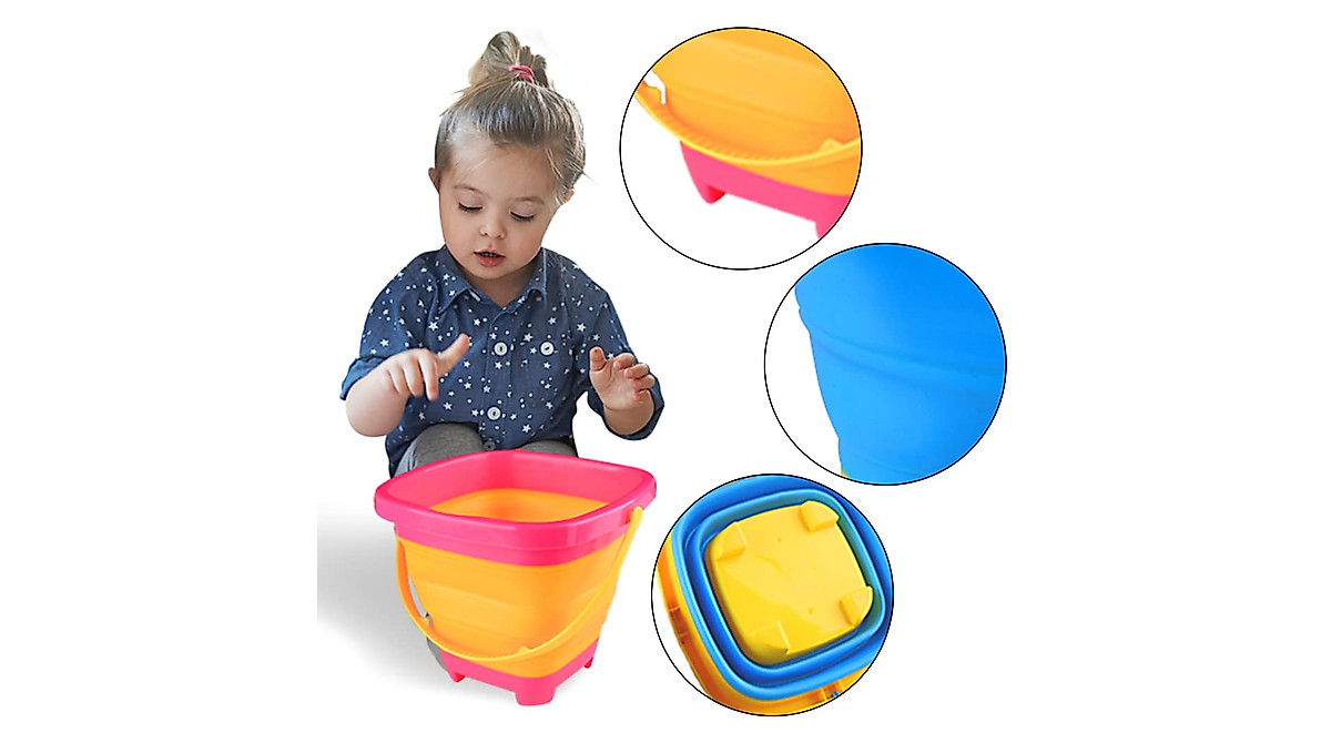 Shindel 3-Piece Foldable Beach Bucket Set for Summer Fun