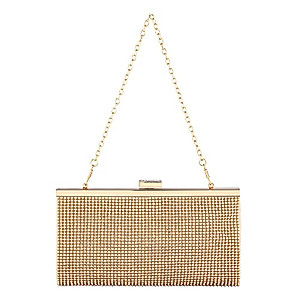 CHIC DIARY Rhinestones Crystal Clutch Purse for Women Evening Bag for Party Prom Crossbody Purse Shoulder Handbag (Gold)