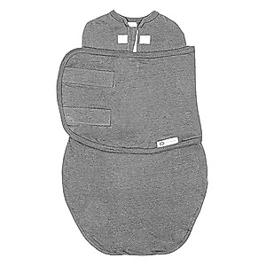embé 2-Way Starter Baby Swaddle, 6-14 lbs, Newborn Swaddle Sack 0-3 Months, Zip & Velcro Swaddle 0-3 Months Baby Swaddles Wrap, Hip Healthy, Infant Swaddle - Slate