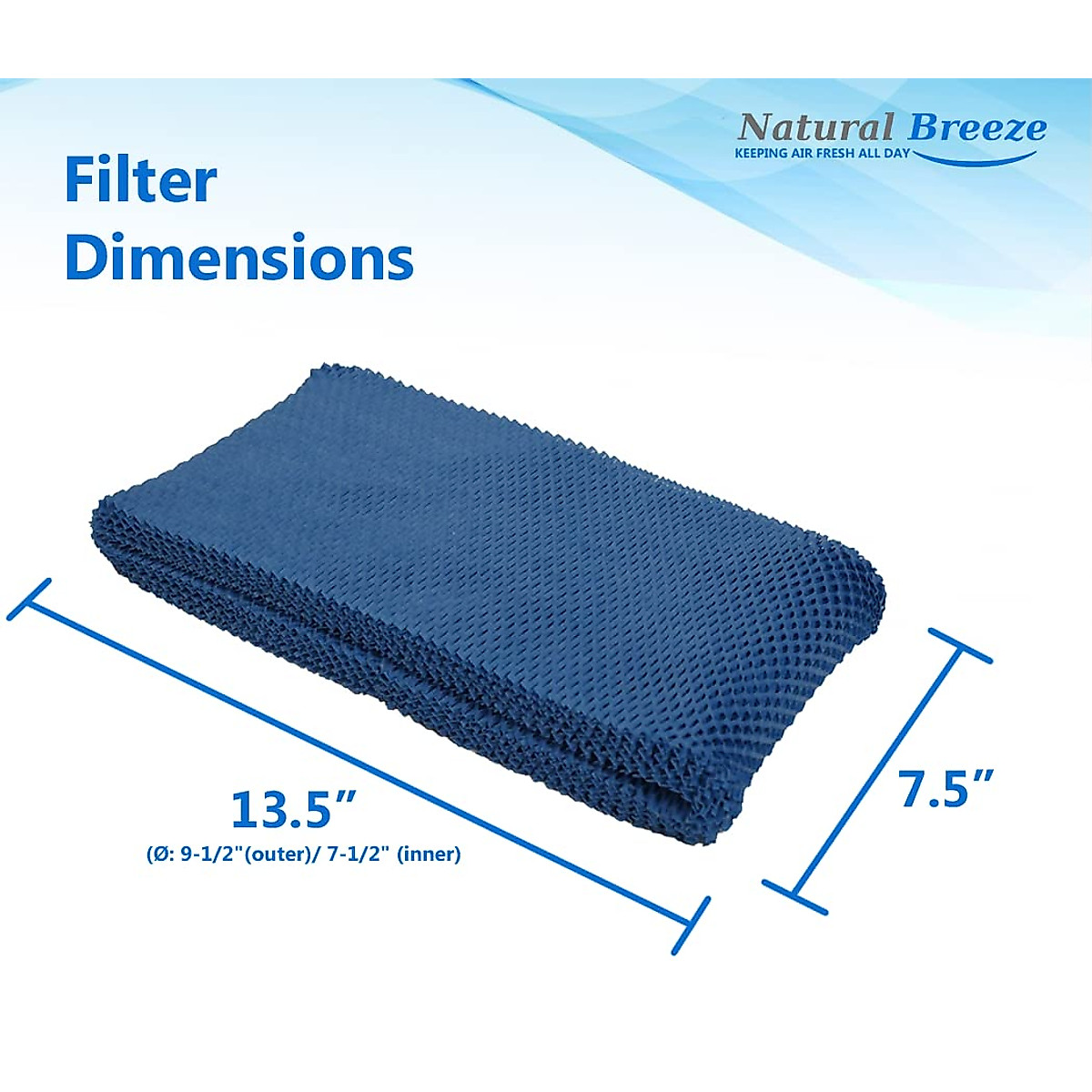 Natural-Breeze Washable & Reusable Replacement Filter Compatible replacement with Honeywell HC-14 E filter, BestAir H75, Holmes HWF75, HF222, HWF75PDQ-U Wick Filter