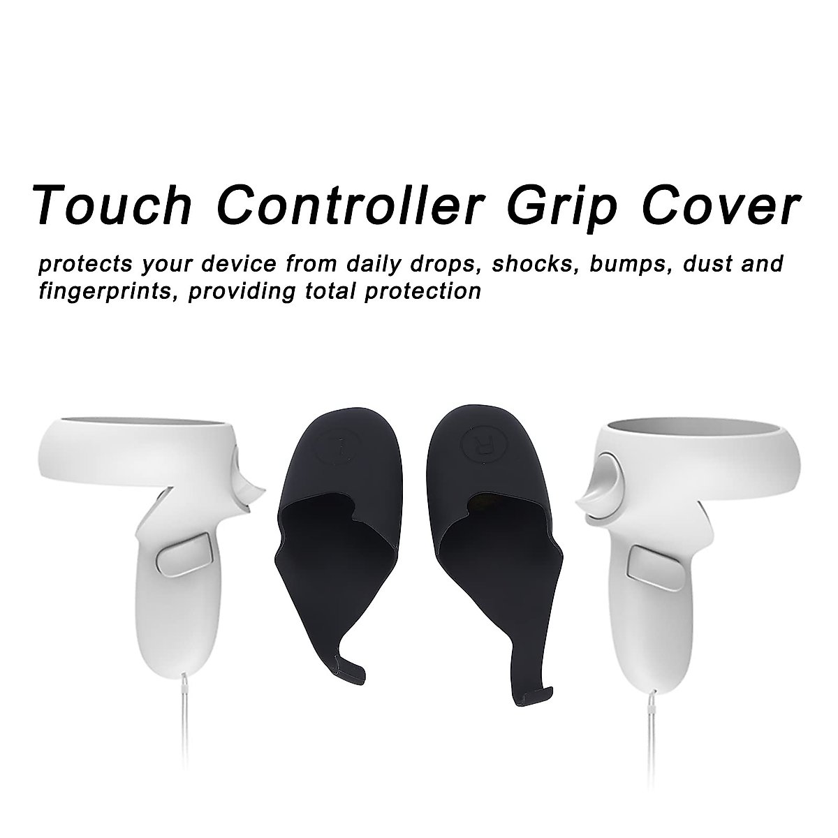 Touch Controller Grip Cover, VR Controller Protective Sleeve Prevent Collision Slim Dustproof Easy to Install for Quest