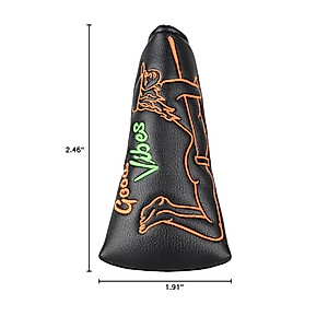 Craftsman Golf Beauty Hold The Club Black Blade Putter Headcover Magnetic Closure Good Vibes