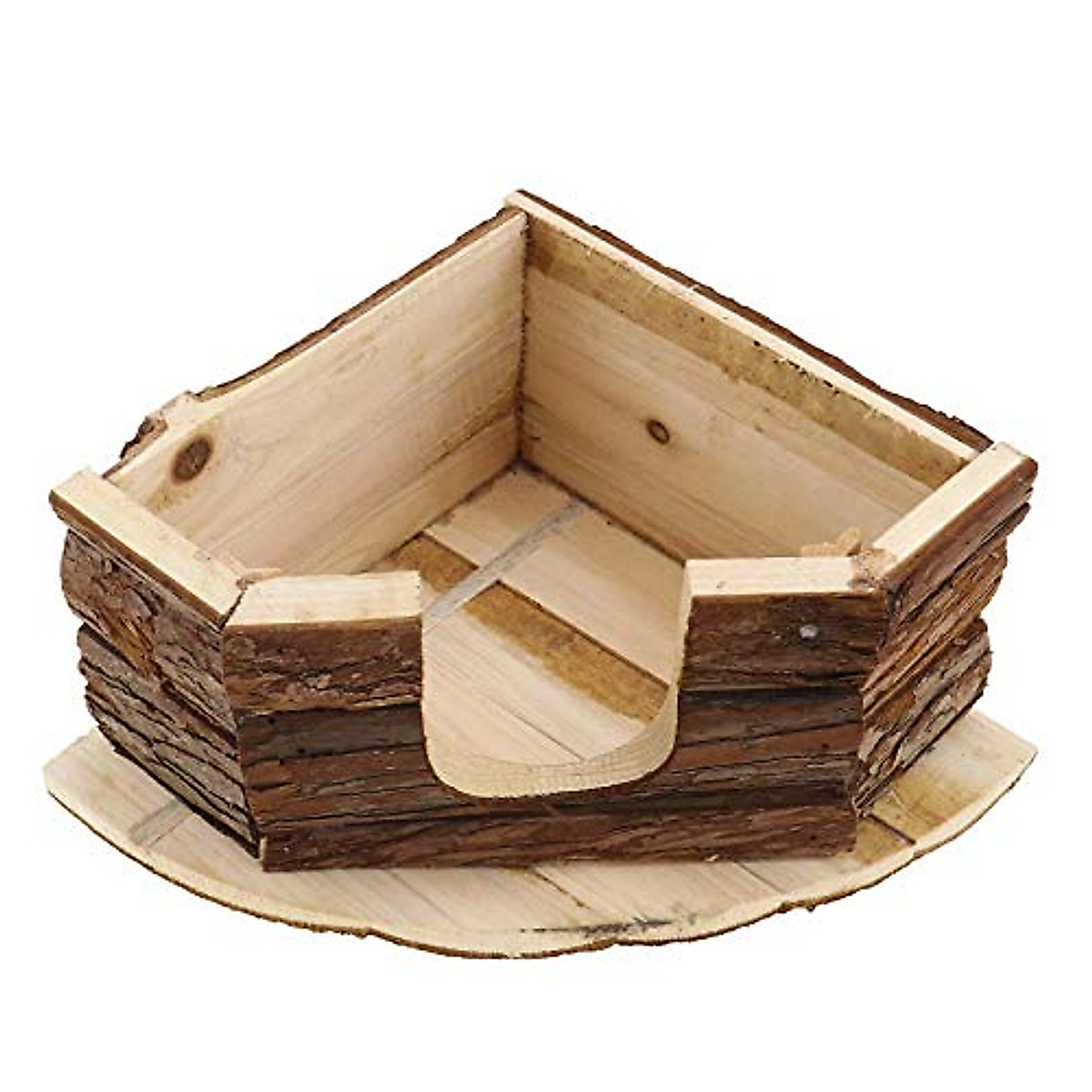 SING F LTD Beautiful and Cute Nest Playground House for Hamsters Hedgehog Wooden House Circular Sector Corner Cage 31x21x13cm