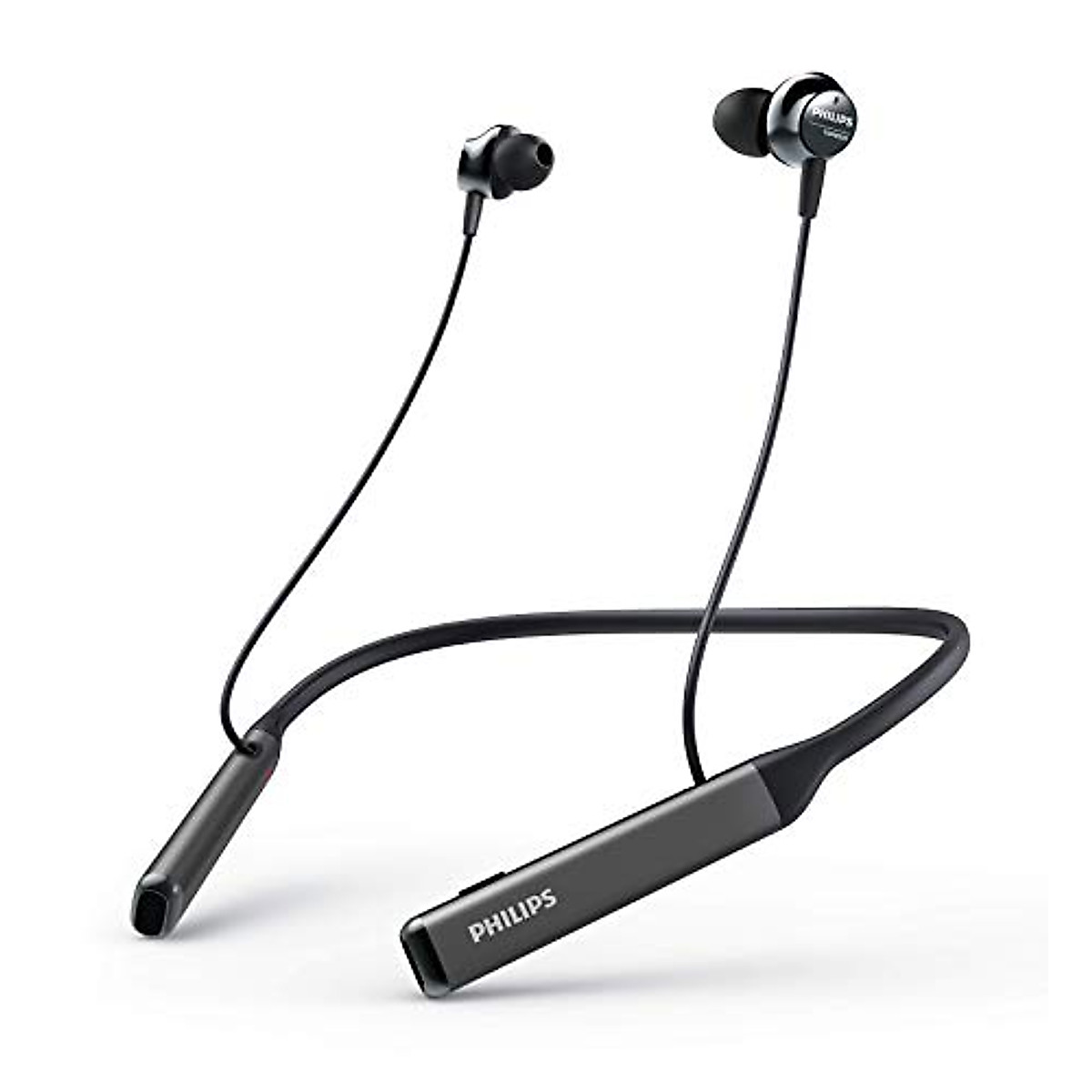 Philips Wireless Neckband Headphones PN505 with Active Noise Canceling, Voice Assistance, Up to 14hours Play time, Hi-Res Audio (TAPN505BK), Black